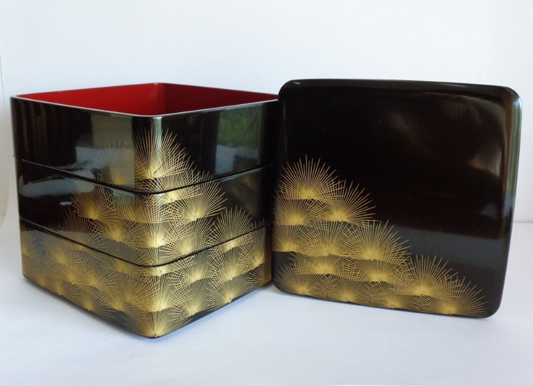 Jubako Box Chinkin Caved Technique Japanese Wajima Handmade Artistic ...