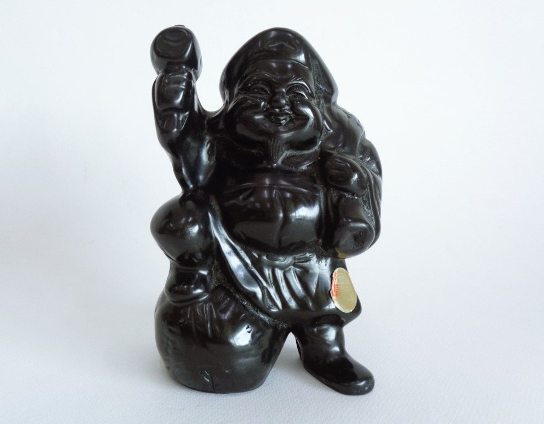 S7454 Daikoku God Nachi Black Stone Okimono Ornament ,vintage Japanese ...