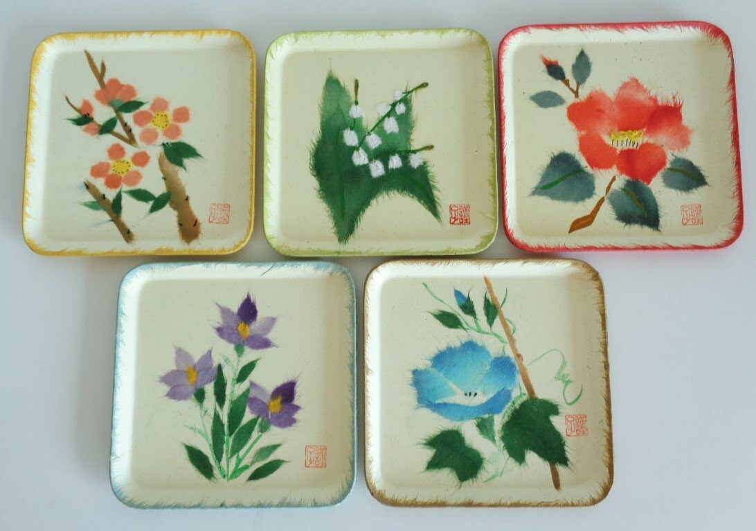 Japanese Chigiri-e ART Paper DECORATIVE Plates Washi Rice - Etsy