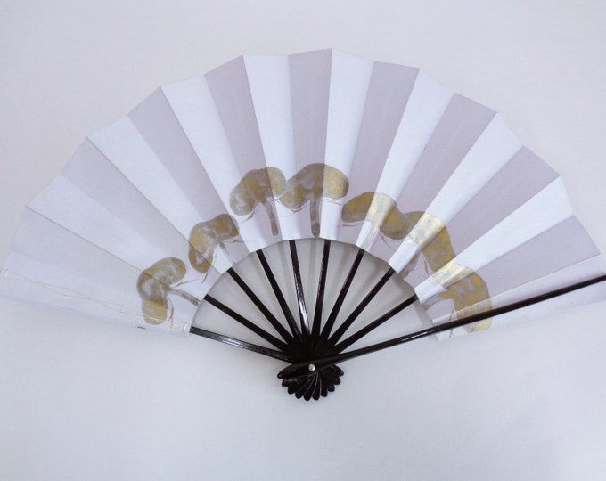 S5785 Dance Fan/japanese Folding Paper&bamboo Mai-ogi Two Sides Pattern ...