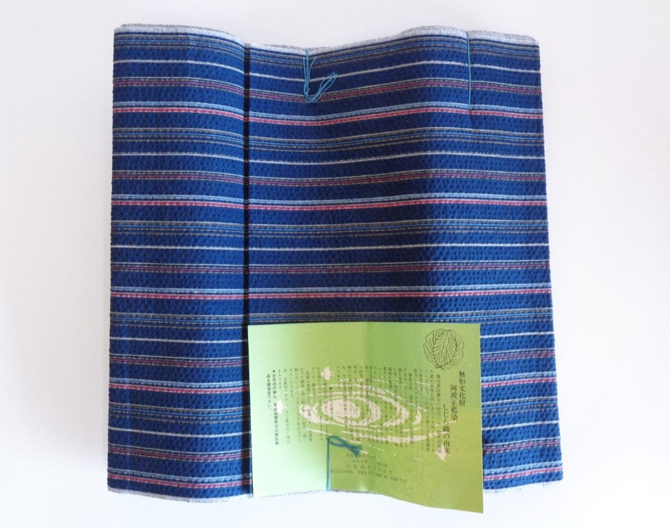 Indigo Aizome Cotton Bolt, Japanese Hand Made Superb Awa Shijira-ori ...