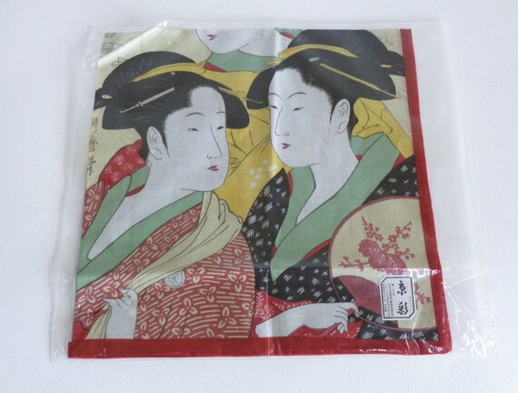 S5775# Ukiyoe Handkerchief , Japanese High-quality Co… - Gem