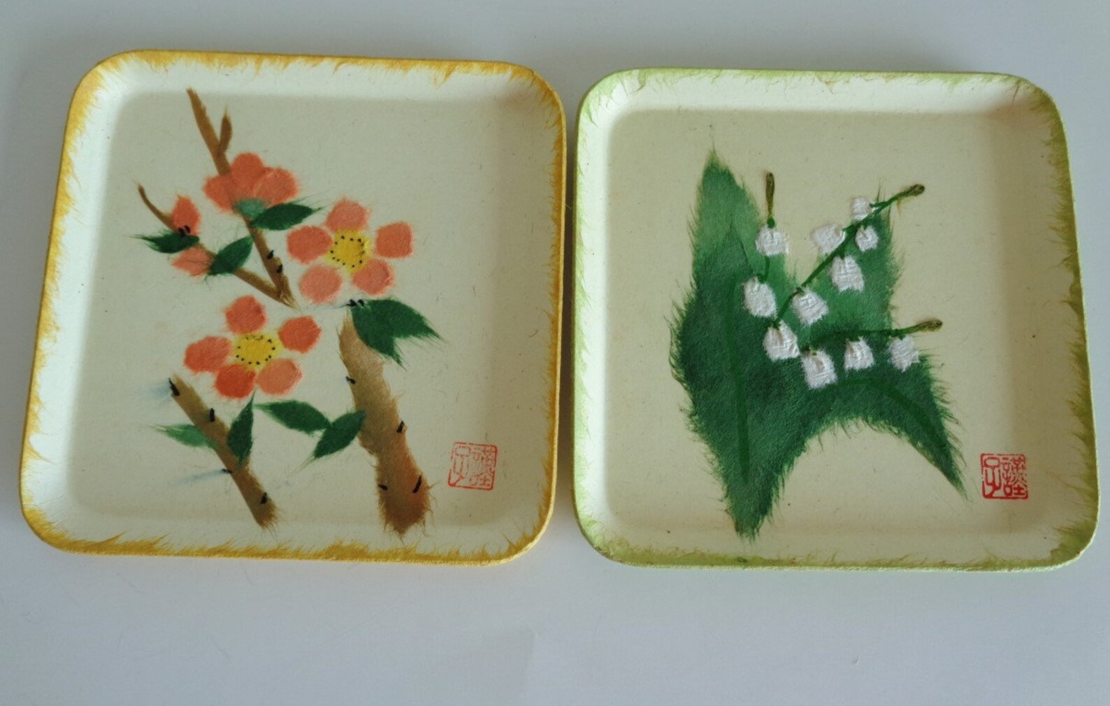 Japanese Chigiri-e ART paper DECORATIVE plates Washi Rice | Etsy