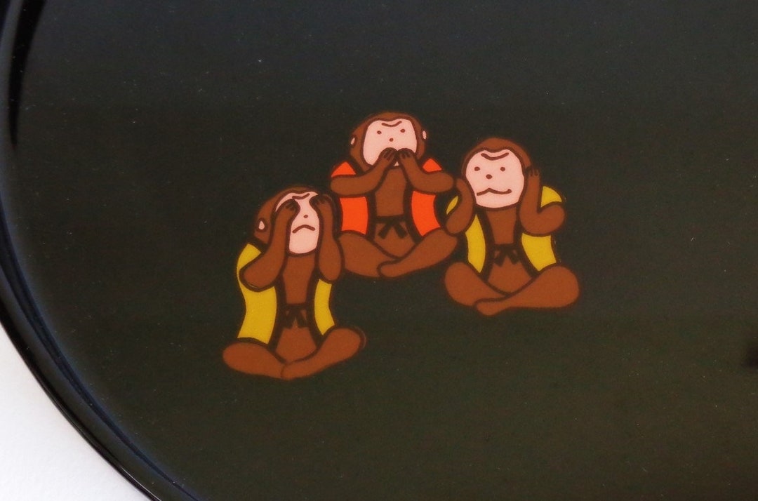 Obon Tray With the Three Wise Monkeys 'see No Evil,hear No Evil,speak ...