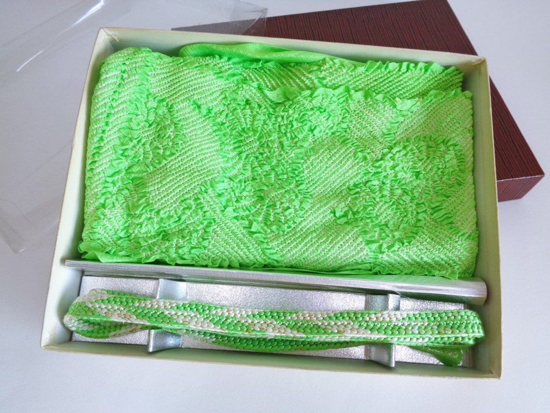 S6110 Shibori OBIAGE & OBIJIME Cord Set ,kimono Kitsuke Matching Silk ...