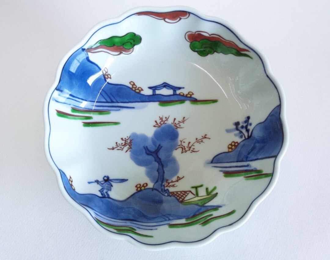 Gen-emon Porcelain Bowl Japanese High-quality Arita Porcelain Genemon Kiln Hand-painted Old ...