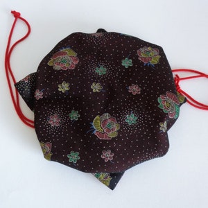 Japanese Kinchaku Pouch Superb Double Silk Fabric Women's Kimono Bag ...