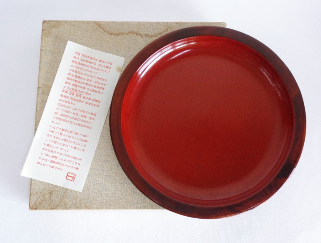 S7457 Natural Wood Plate Japanese Kijiro Urushi Lacquer - Etsy