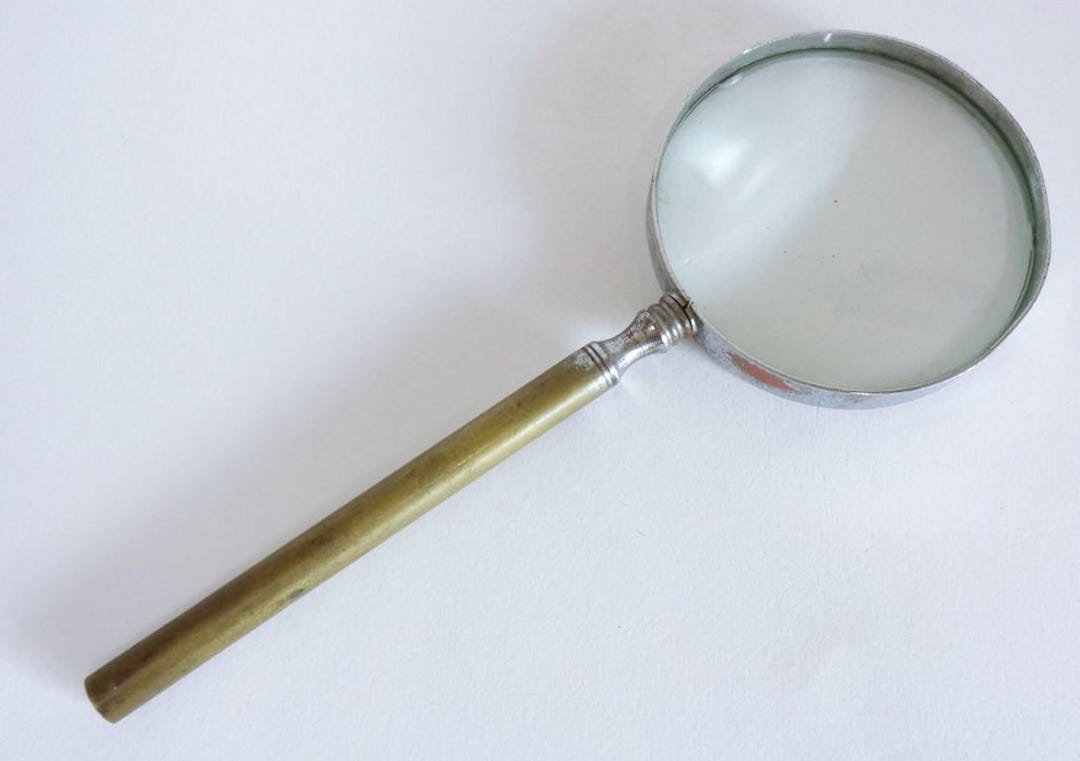 Old Magnifying Glass With Handle, Kent Vintage Brass Magnifying Glass ...