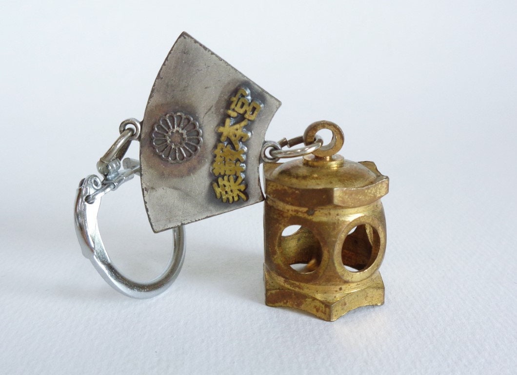 Japanese Bronze "temple Lantern" Shaped Bell-keychain Replica of Japan ...