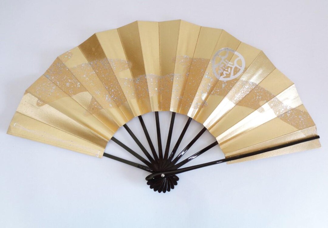 Mai Ogi Dance Fan Japanese Paper & Bamboo Two Sides Pattern Decorative ...