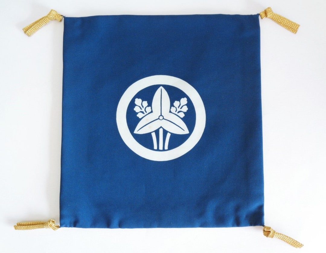 Japanese Fukusa Silk Mat With Kamon Samurai Family Crest,kotobuki ...