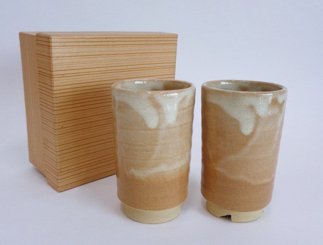 Tea Cups Drinking Cups Pair ,japanese Handmade Kyoto Marked ART Pottery ...
