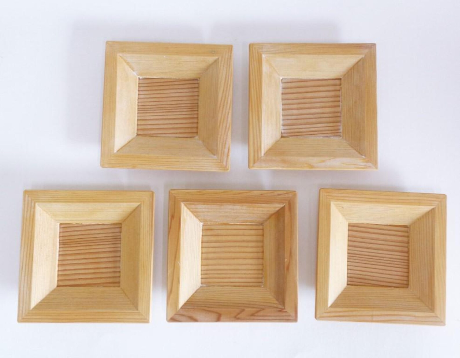 Chataku Coasters Japanese Sawara Cypress Wood Tea Plates Set 5, Hand ...