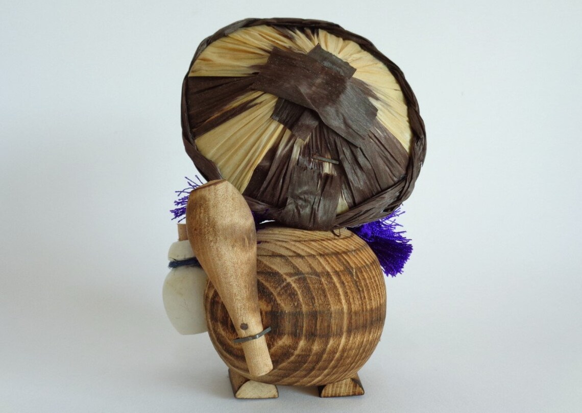 TANUKI Wooden Sculpture / Lucky Tanuki Okimono /vintage | Etsy