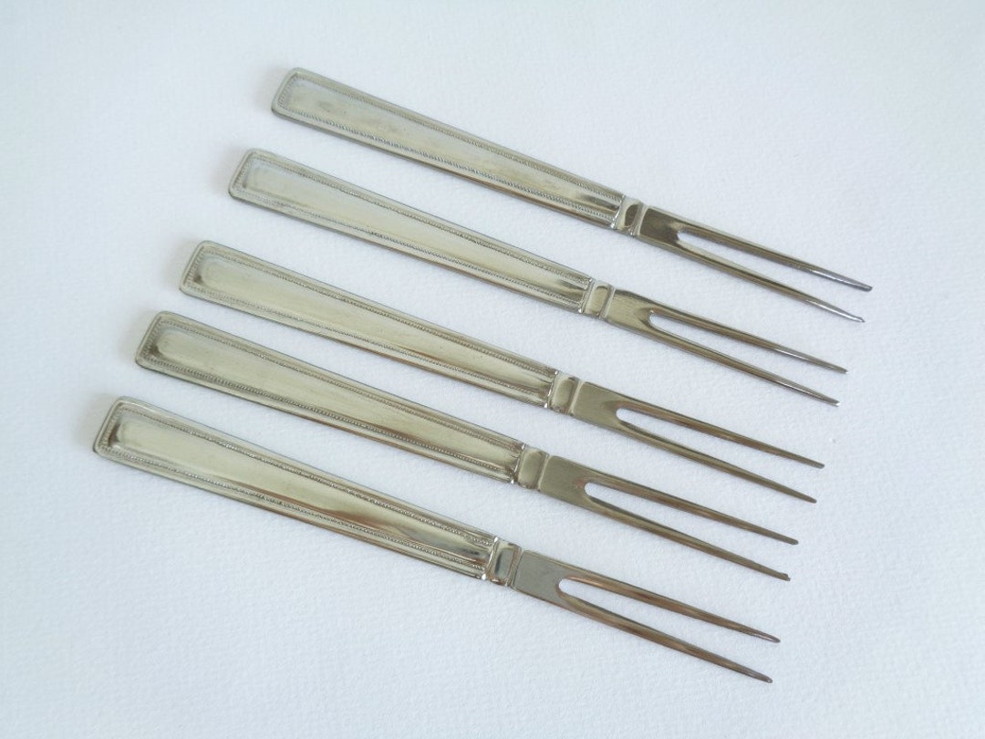 S6907# Japanese Hime Fork Set 5 Vintage Stainless Steel Dessert Forks ...