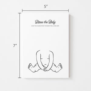 Baby Face Drawing for Baby Shower Game Card 5"x7" Digital Minimal ...