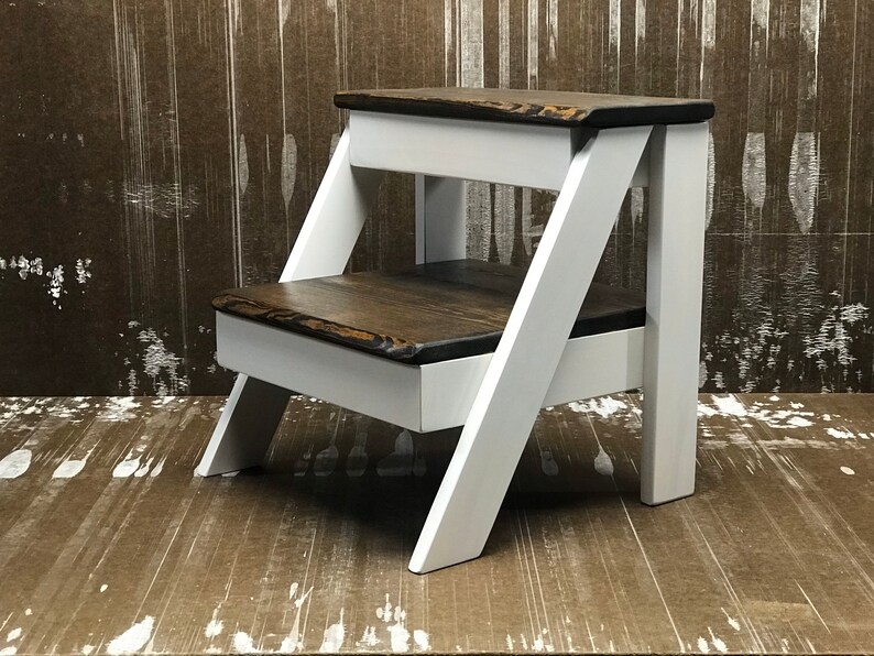 Farmhouse Step Stool Rustic Step Stool Wood Step Stool | Etsy