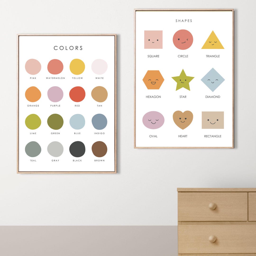 Shapes and Colors Print - Printable Kids Wall Art – Instant Download ...