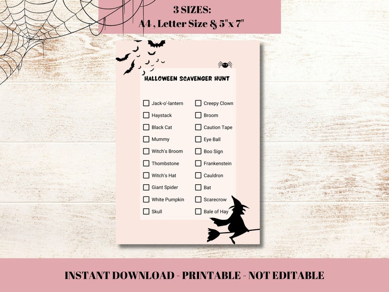Halloween Scavenger Hunt PRINTABLE - Etsy