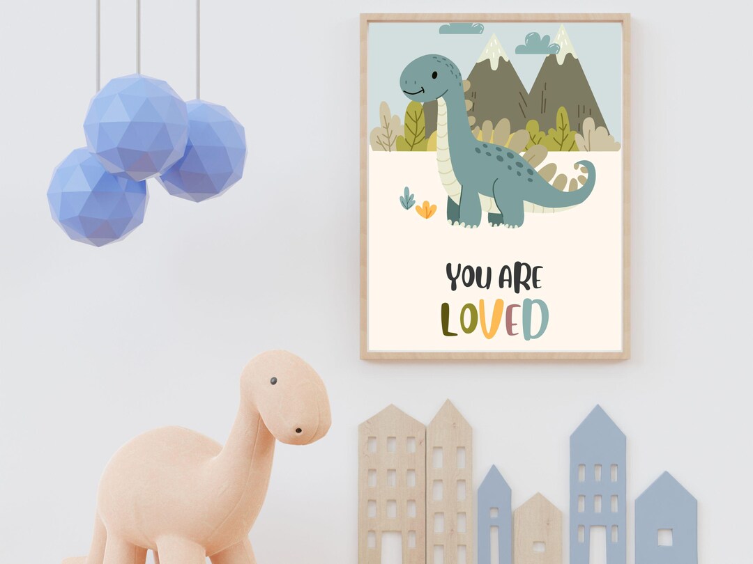 Dinosaur Poster With Positive Affirmations – Motivational Wall Art for ...