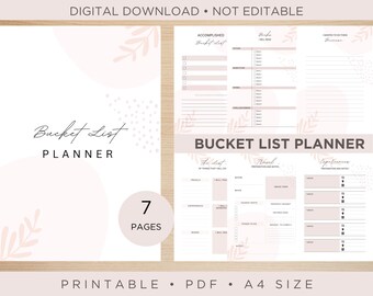 Bucket List Printable Bucket List Printable Insert Bucket List Editable ...