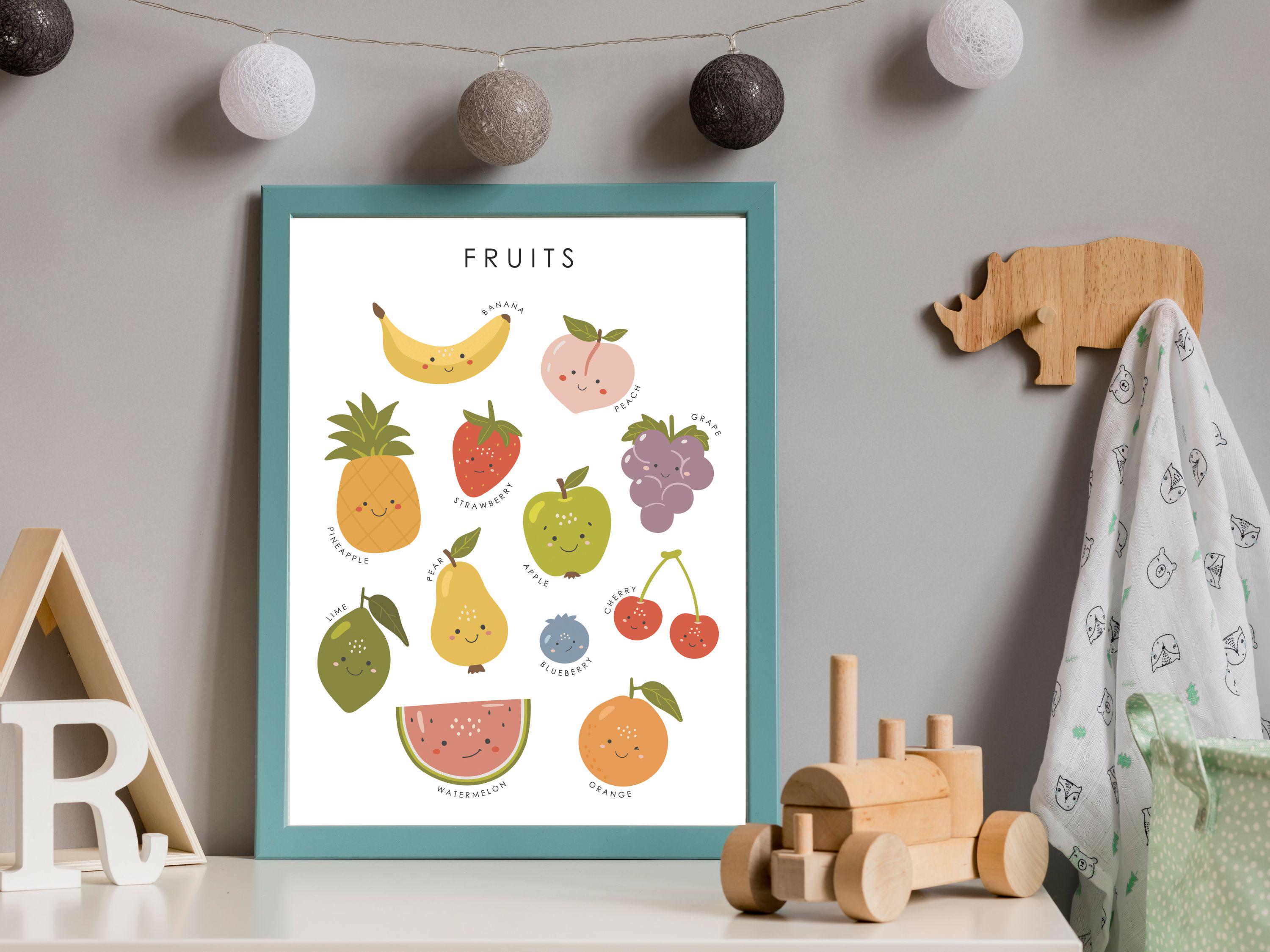 Fruits and Vegetables Poster - Printable Kids Wall Art – Instant ...