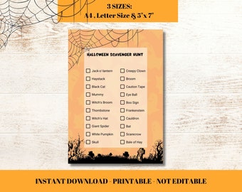 Outdoor Halloween Scavenger Hunt, Outdoor Scavenger Hunt for Kids ...