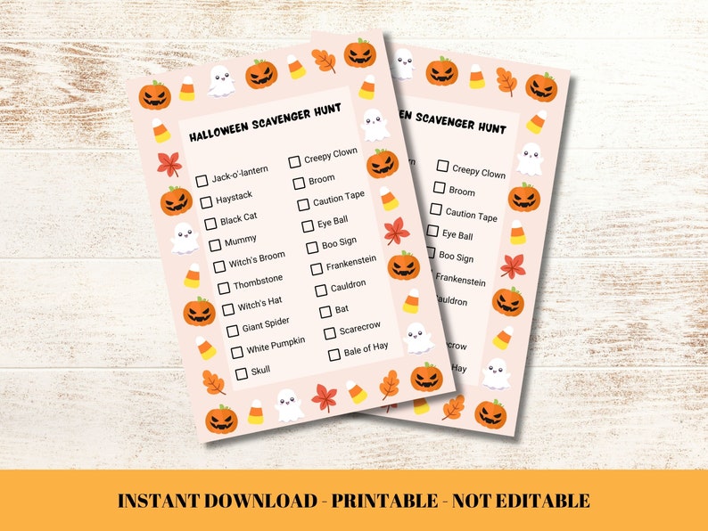 Halloween Scavenger Hunt PRINTABLE - Etsy
