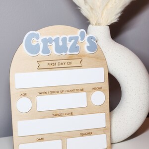 First Day of School Sign Personalized With Name, Reusable Dry Erase ...