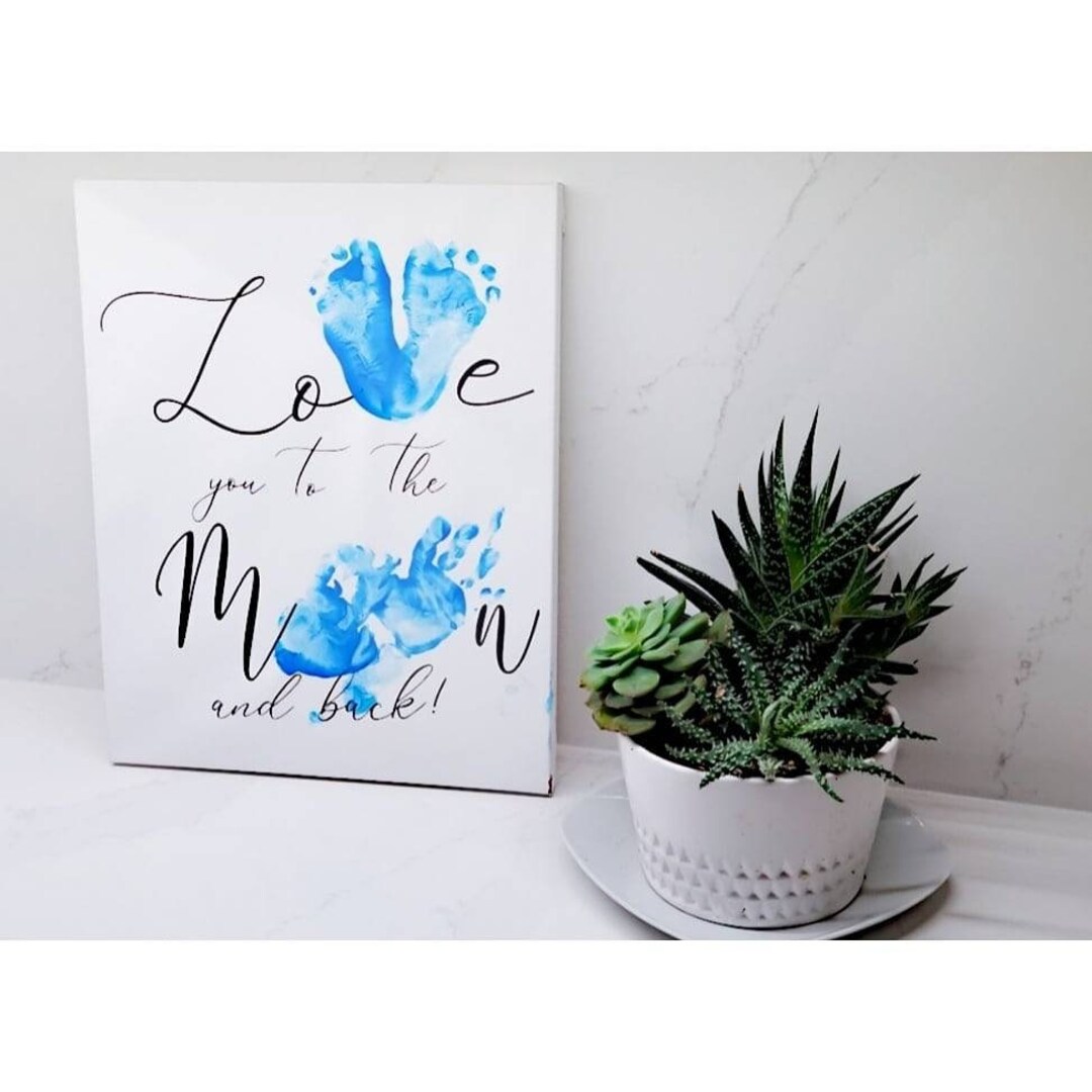 Love You to the Moon, Handprint Craft, Handprint Art, Gifts for Mom ...