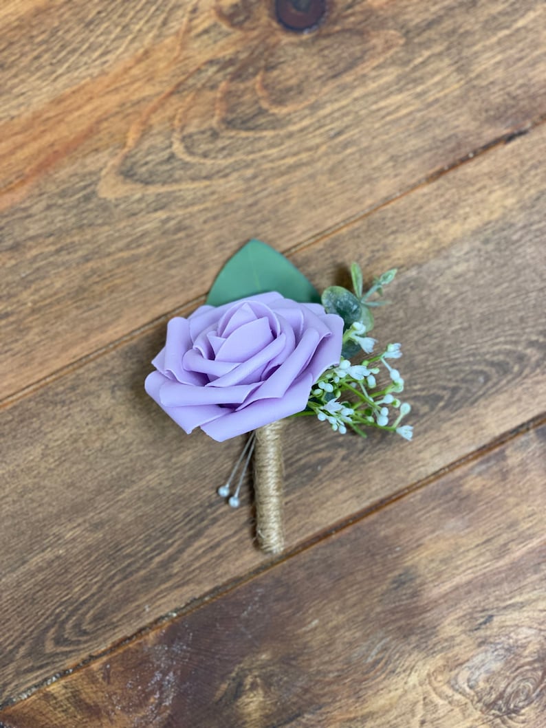 Lilac Rose Wedding Bouquet With Eucalyptus & Baby's Breath, Matching ...