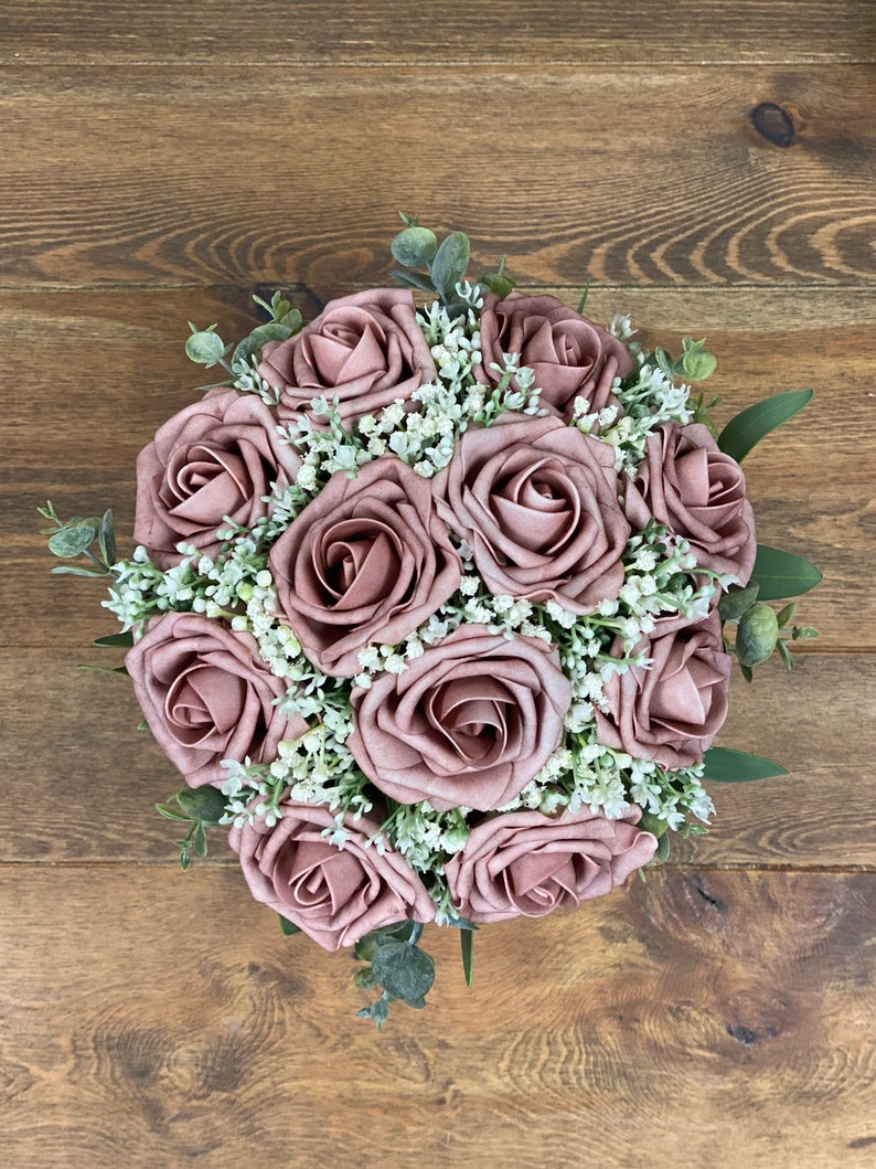 Dusty Rose Bridal Bouquet Dusty Rose Bridesmaid Bouquet - Etsy