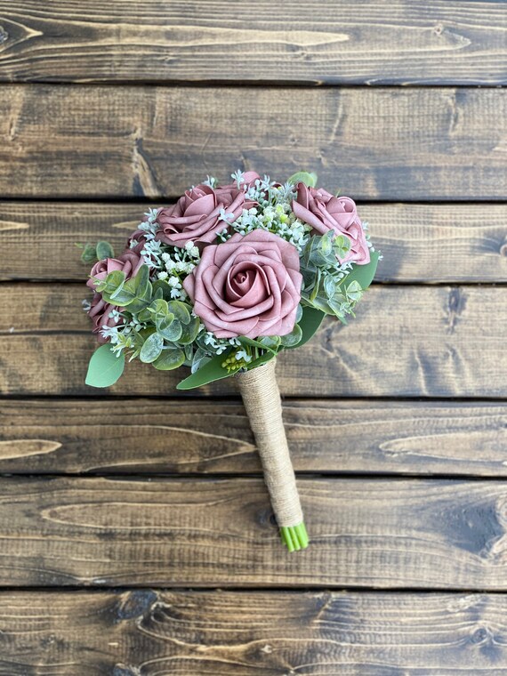 Dusty Rose Bridal Bouquet Dusty Rose Bridesmaid Bouquet - Etsy