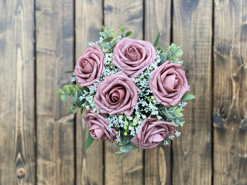 Dusty Rose Bridal Bouquet Dusty Rose Bridesmaid Bouquet - Etsy