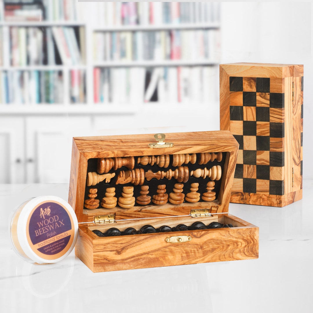 Folding Chess Set With Storage / Travel Chess Set With Pieces - Etsy