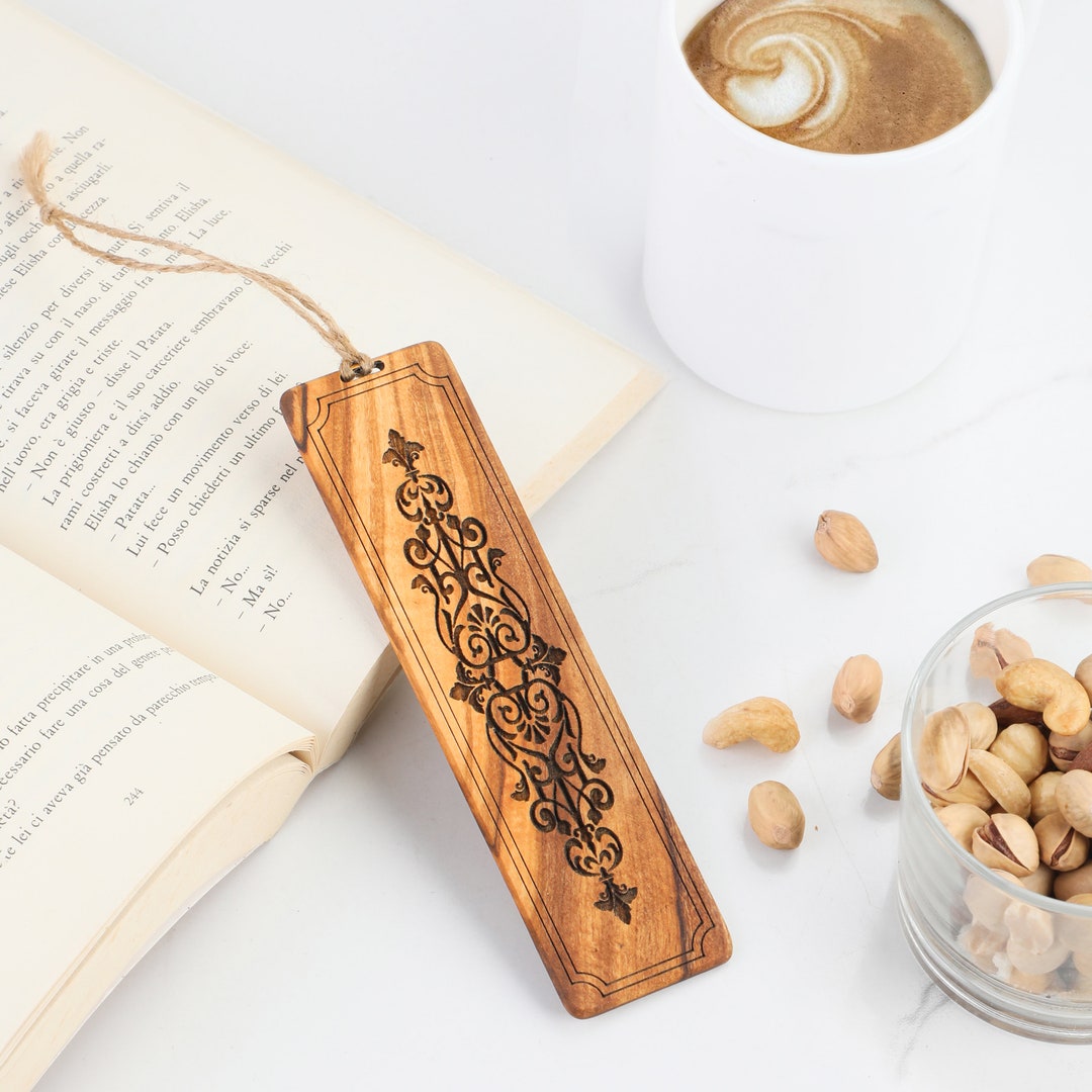 Personalized Olive Wood Bookmark: Handmade Reader Gift - Etsy