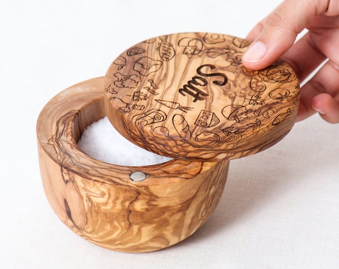 Marble Salt Cellar With Lid Unique 3 Salt and Pepper Cellar Gift for ...