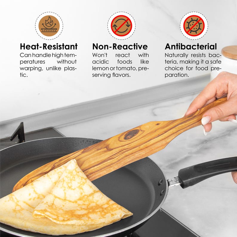 Handmade Olive Wood Crepe Spatula for Use With Non-stick Pans - Etsy