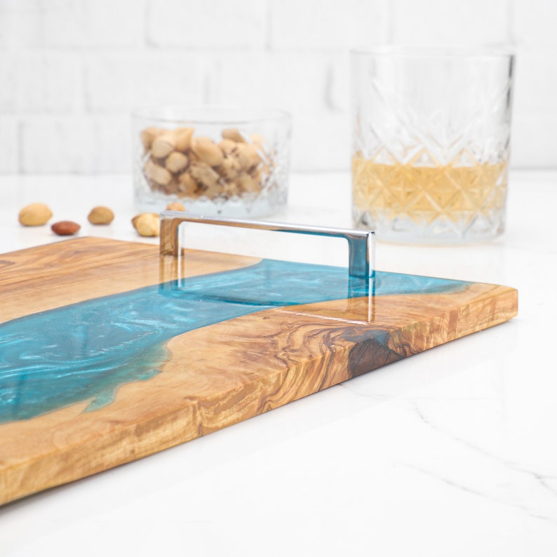 Wood and Resin Tray / Serving Tray Handmade From Olive Wood - Etsy