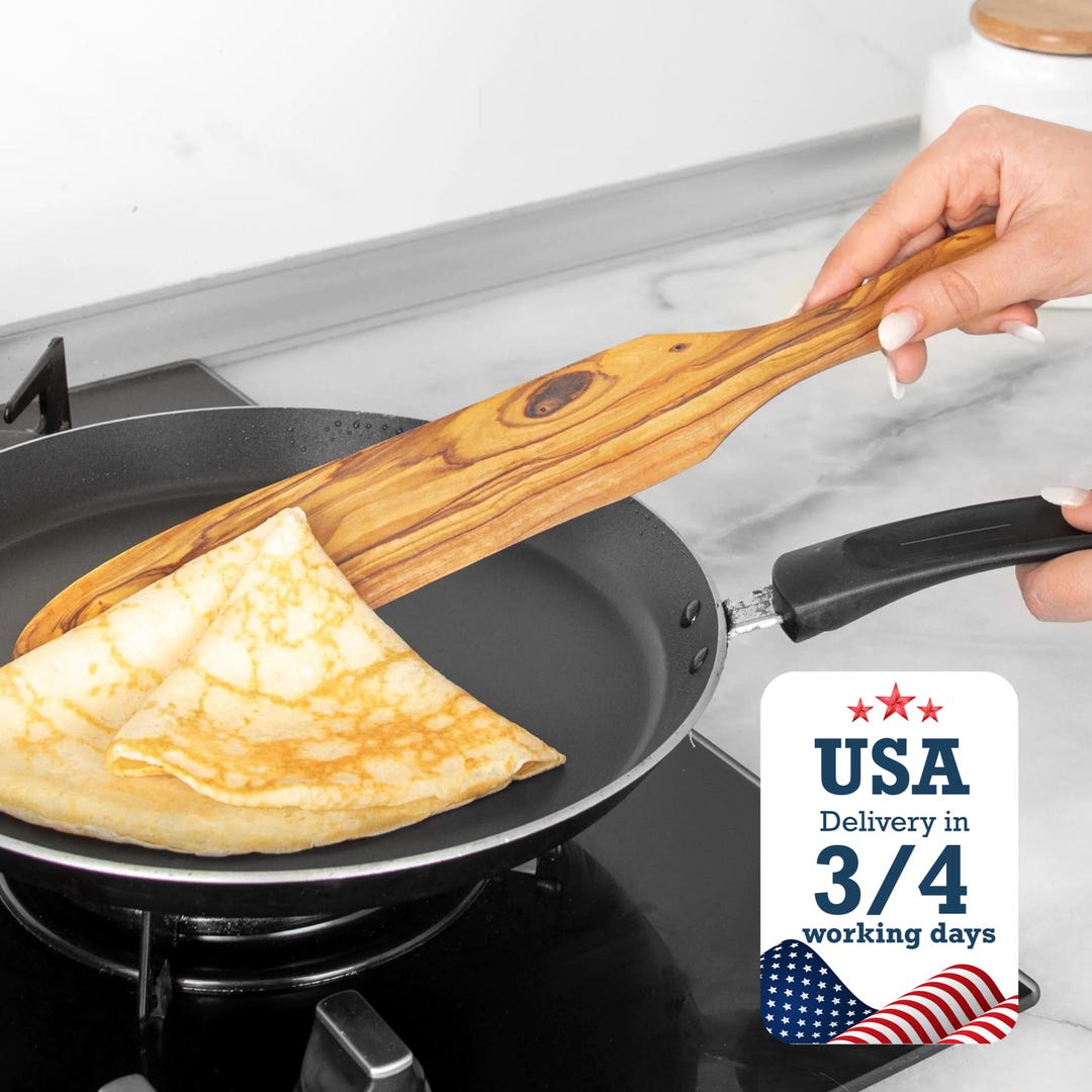 Handmade Olive Wood Crepe Spatula for Use With Non-stick Pans - Etsy