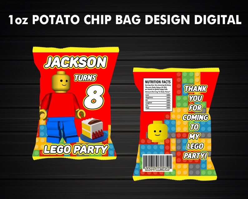 Building Blocks Chip Bag Personalized DIGITAL | Etsy