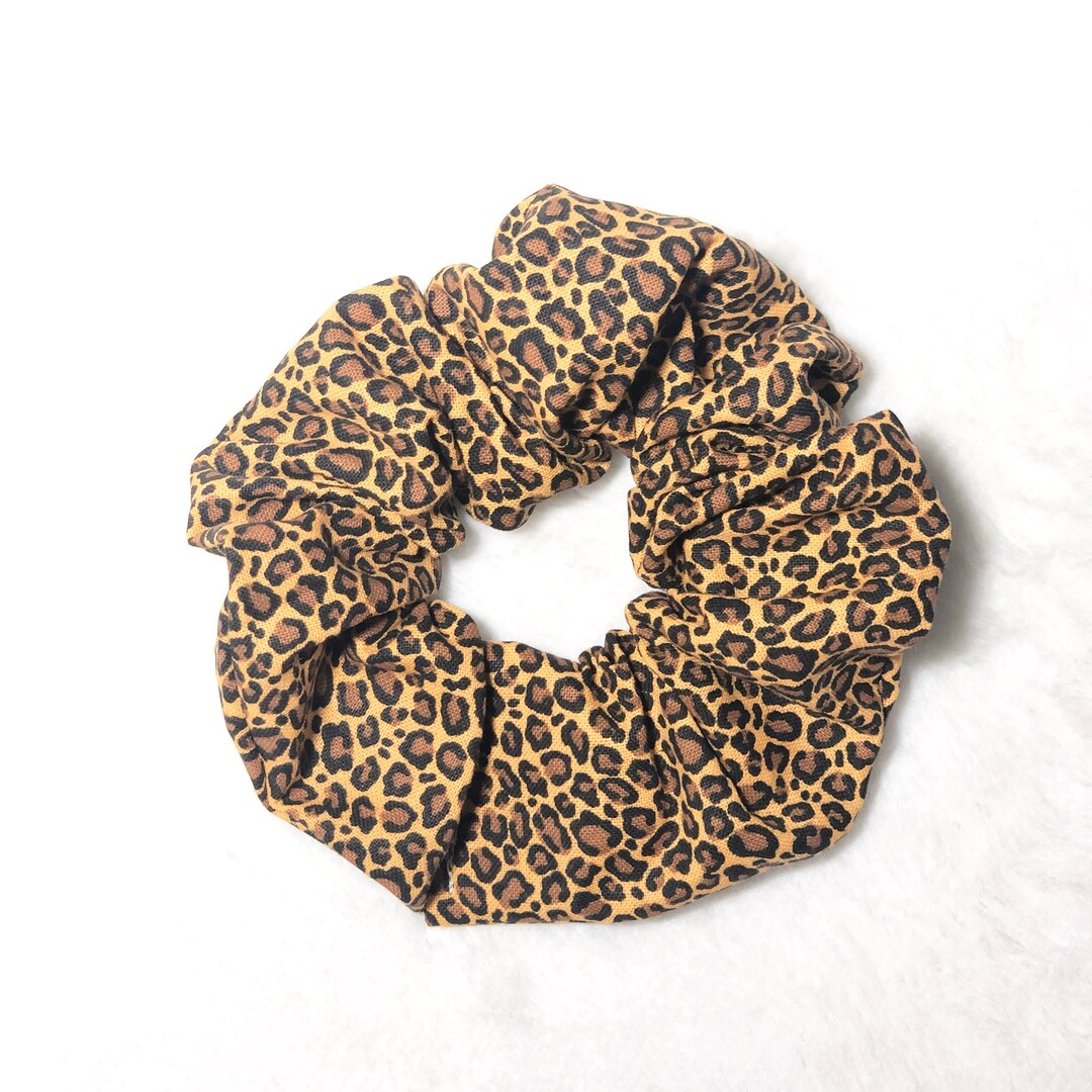 Leopard Print Scrunchies Cheetah Brown Black Hair Tie - Etsy