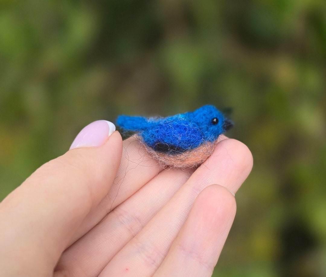 Miniature Blue Bird.needle Felted Birds. Wool Birds. Hand Made Bird ...