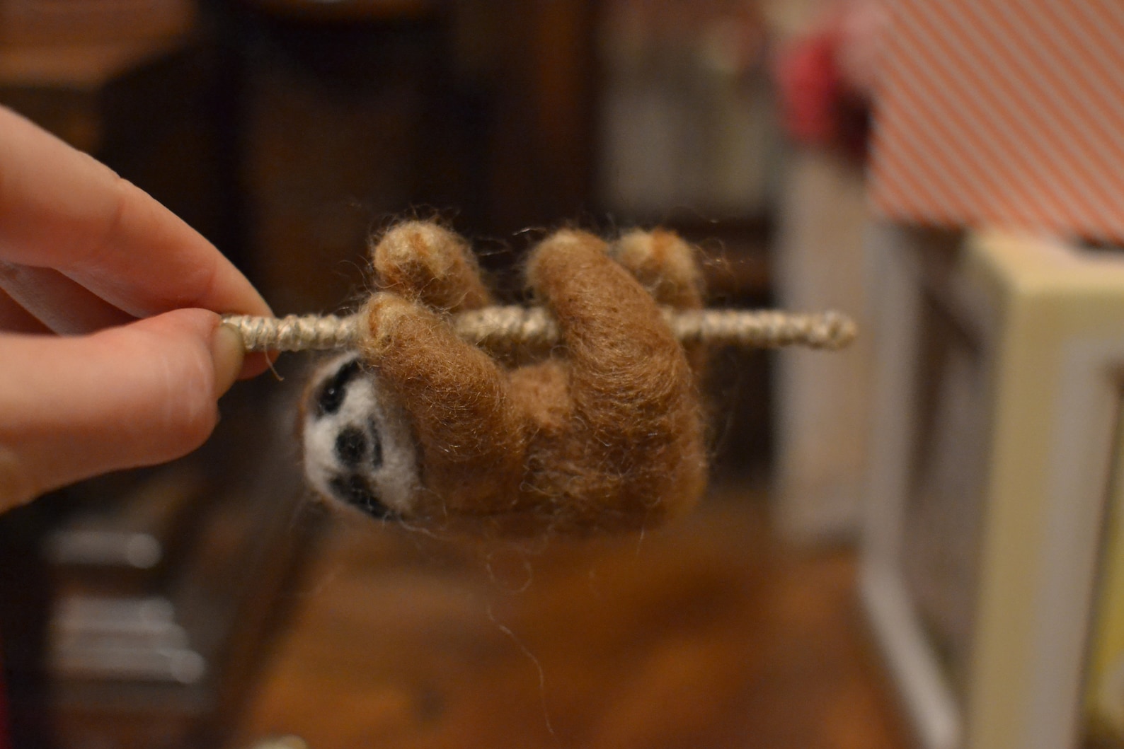 Needle Felted Sloth Christmas Ornamend. Wild Animal Needle - Etsy