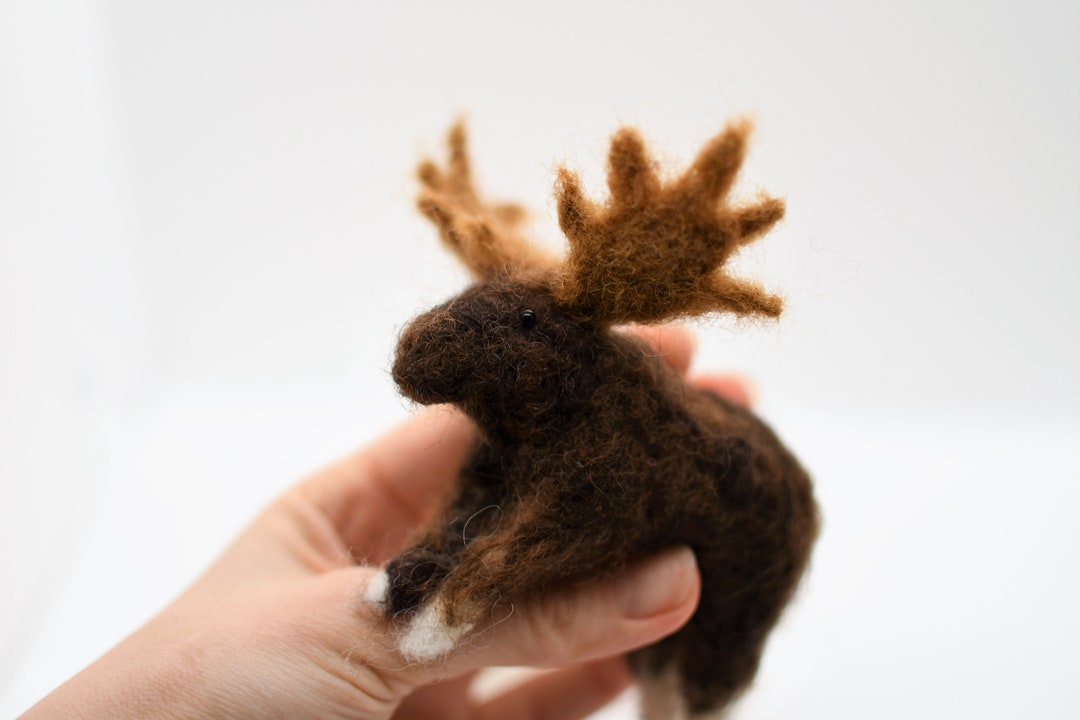 Moose Needle Felted Moose Ornament. Felted Animals Wooland Moose Lover ...