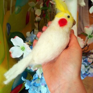 Cockatiel Needle Felted Bird Parrot. Cockatiel Bird Toy. Needle Felted ...
