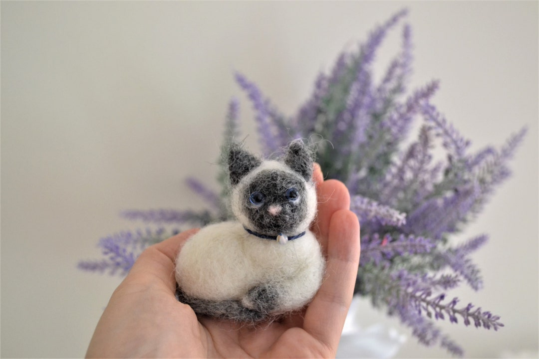 Needle Felted Cat. Felted Kittens. Christmas Ornament Siames Kitten Cat ...