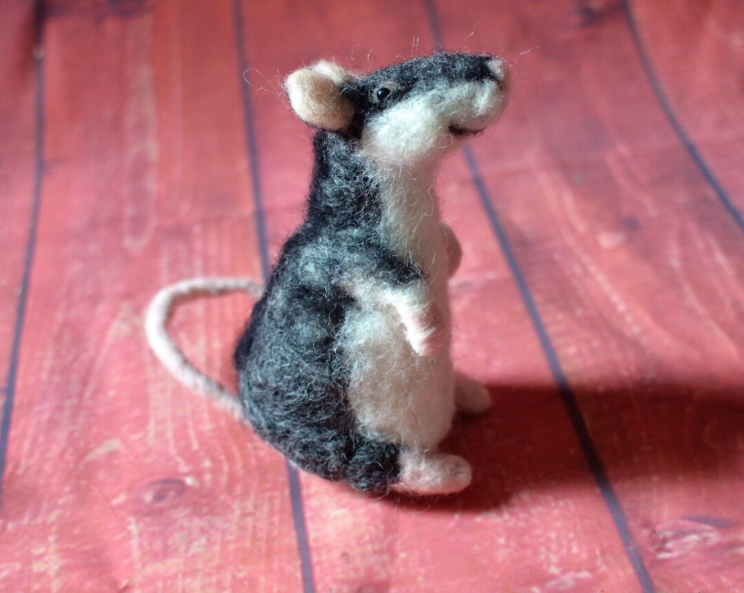 Needle Felted Mouse, Felted Rat Christmas Decoration. New Year Rat ...