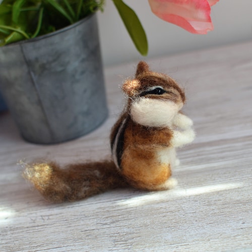 Needle Felted Chipmunk Needle Felted Animals Realistic - Etsy